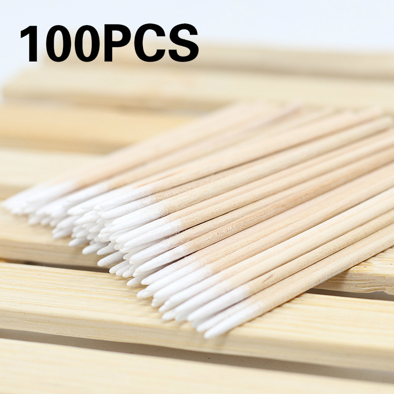 100pcs Ultra-small Cotton Swab / Lint Free Micro Brushes Cotton Buds ...