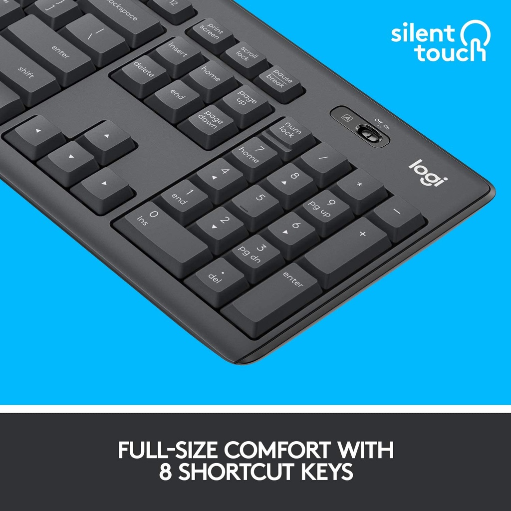 Logitech MK295 Silent Wireless Keyboard and Mouse Combo, Long Lasting ...
