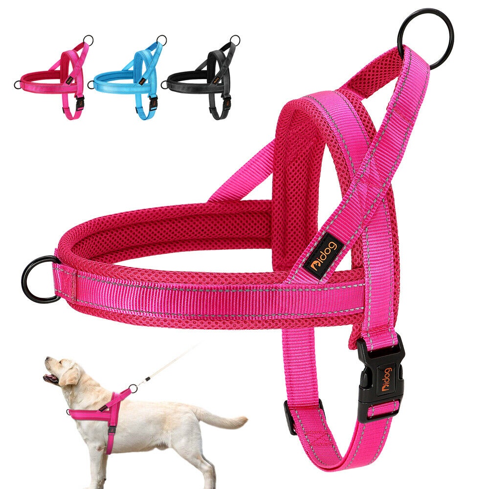 Safety Reflective No Pull Dog Harness Soft Mesh Front Leading Walking ...