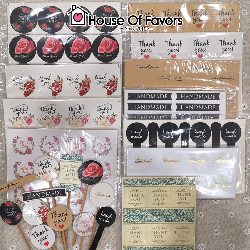 120pcs 160pcs Thank You Sticker Handmade Sticker Labels Moon Cake ...