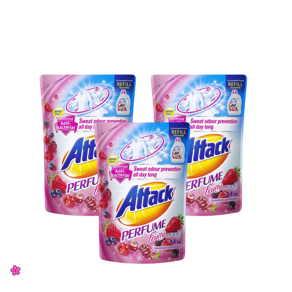 [[Bundle of 3]] Attack Liquid Detergent Refill Pack 1.4kg | Shopee ...