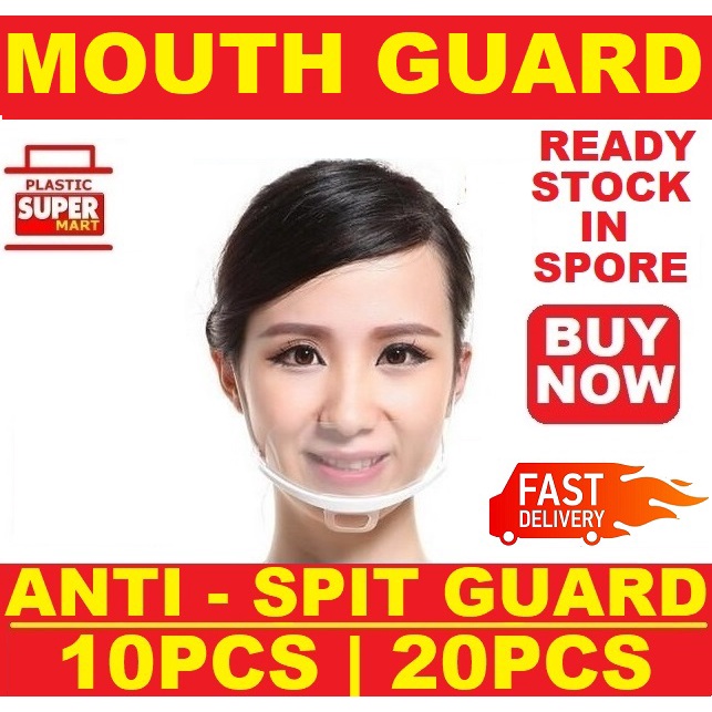 Spit Guard Mask [10pcs |20pcs ] Food Hygiene Mouth Shield Plastic Mask ...