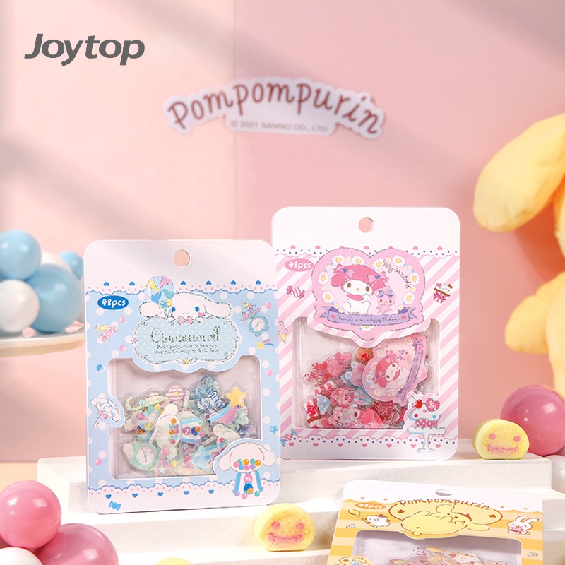 48pcs Joytop X Sanrio PVC Stickers Candy Series Cinnamoroll Transparent ...