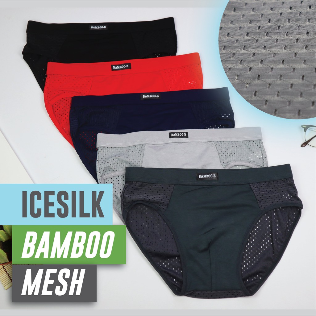 BAMBOO ICE SILK MESH MEN'S TRIANGLE MESH UNDERWEAR | Shopee Singapore