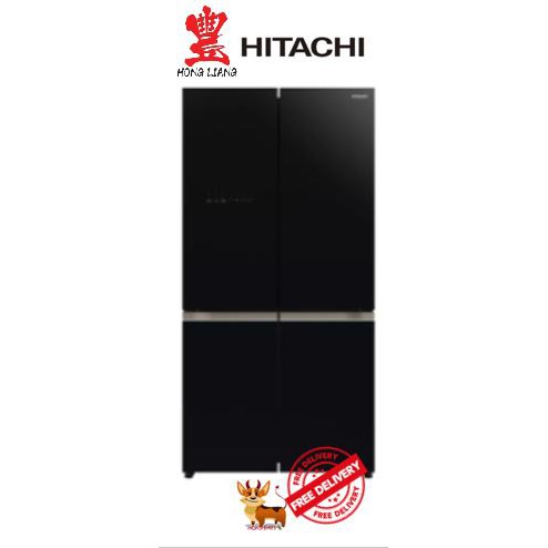 HITACHI R-WB640V0MS-GBK SIDE BY SIDE FRENCH BOTTOM FRIDGE (NET 569L ...