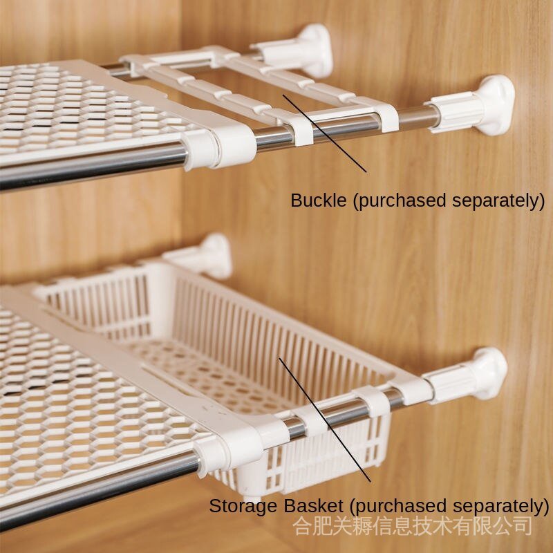 【In stock】Extendable Wardrobe Shelf Adjustable Closet Organizer Rack ...