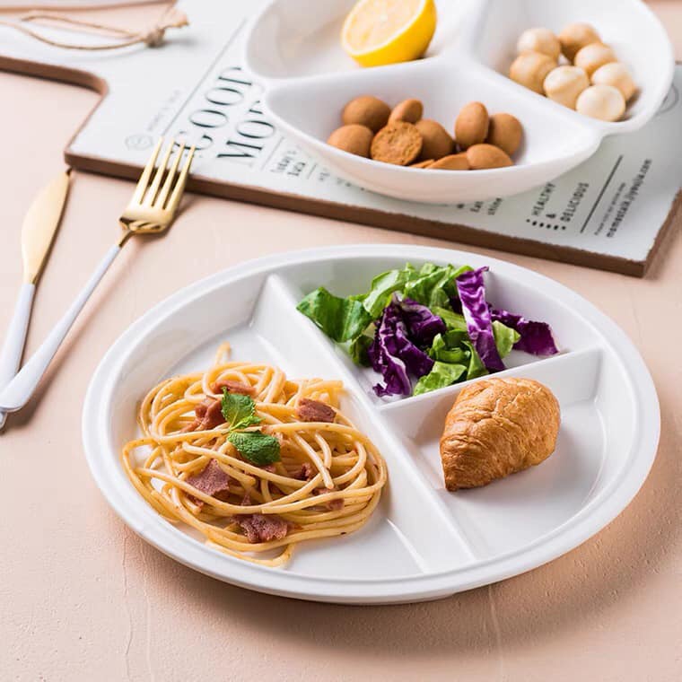 Pinggan Suku Suku Separuh Piring Diet Makan Sihat Compartment Food Tray ...