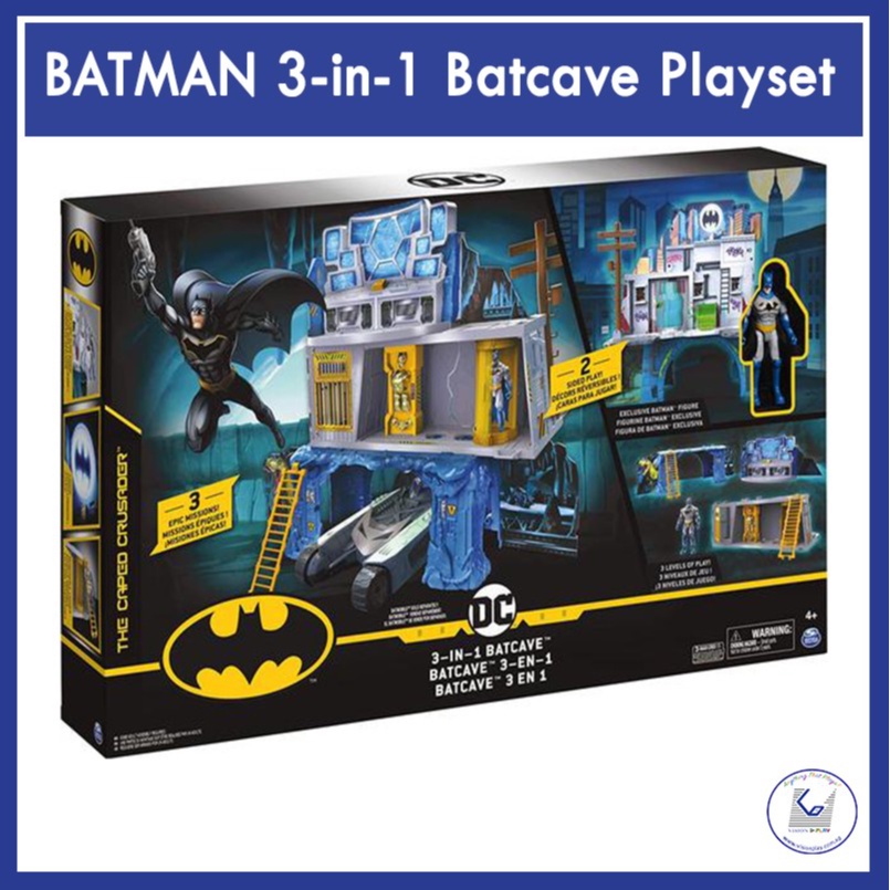 BATMAN 3-in-1 Batcave Playset with Exclusive 4-inch BATMAN Action ...