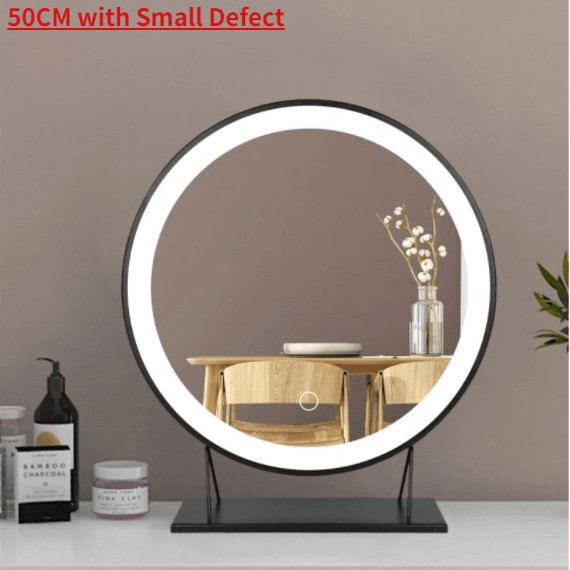 [SG Seller]desktop vanity mirror with led light round mirror large make ...
