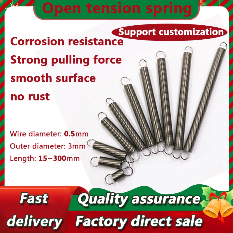 Tension spring wire diameter 0.5mm outer diameter 3mm 304 stainless ...