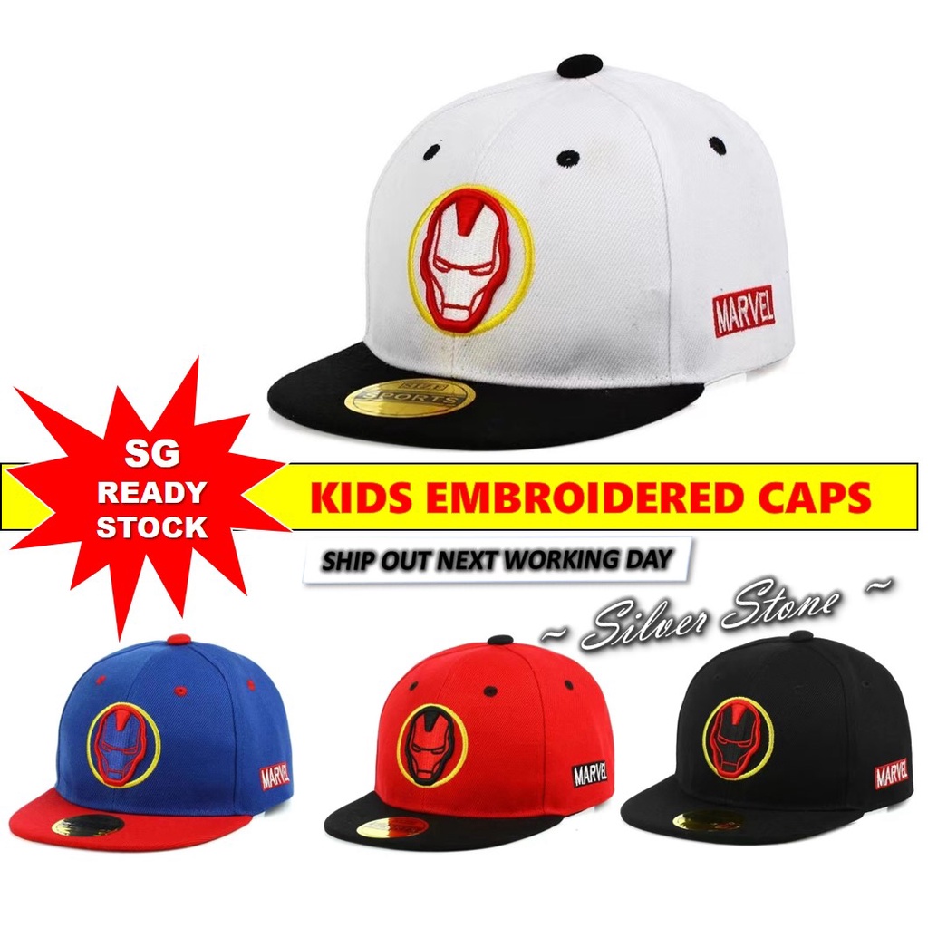 [SG READY STOCK] Children Cartoon Kids Ironman Cap Embroidered Caps ...
