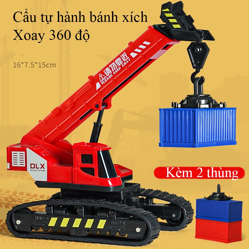 KAVY self-propelled crane model toy with crawler and 2 containers ...