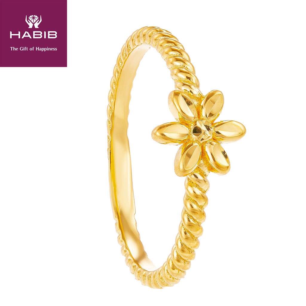 HABIB Oro Italia 916 Yellow Gold Ring GR44730321 | Shopee Singapore