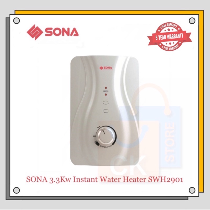 SONA 3.3KW Instant Water Heater SWH2901 | SWH 2901 (5 Years Warranty on ...