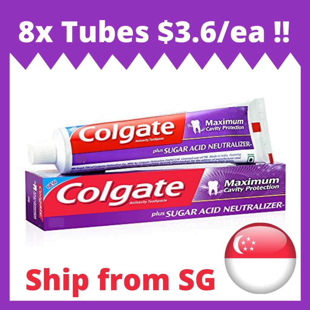 [4x / 8x Tubes Pack] Colgate Maximum Cavity Protection Plus Sugar Acid ...