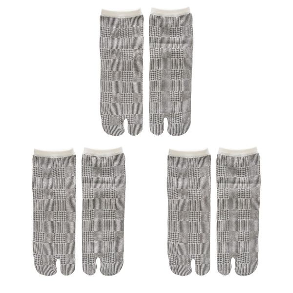 Shirohato Tabi Short Socks 3Pairs Glen check(Made in Japan, Size 22 ...