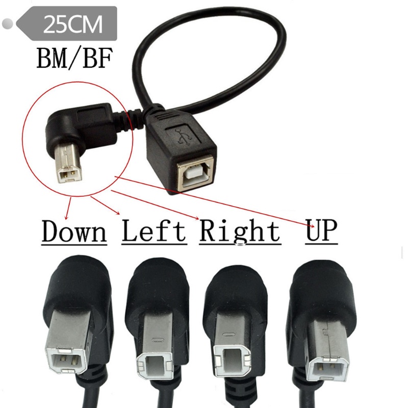 R* USB 2 0 Type-B Printer Cable USB B Female to Type-B Male 90 Degree ...