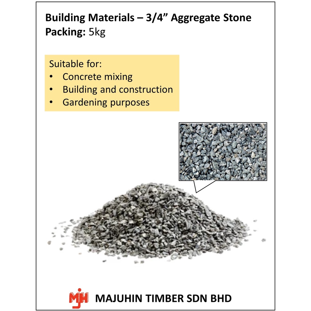 Building Materials - Aggregate Stone / Batu Aggregate 3/4" for ...
