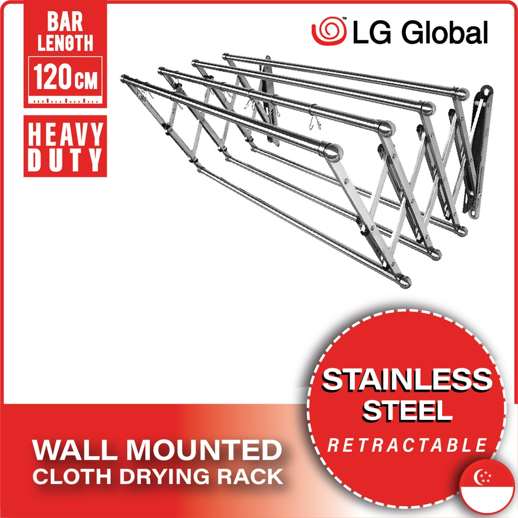 LG 4847 Retractable Drying Rack Cloth Hanger ( 7 Bars ) | Shopee Singapore