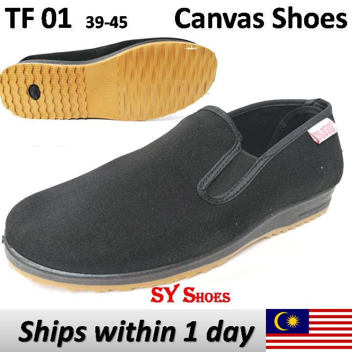 (SY Shoes) VLITE Canvas Slip On Casual/Working/Kung Fu Shoes/Kasut ...