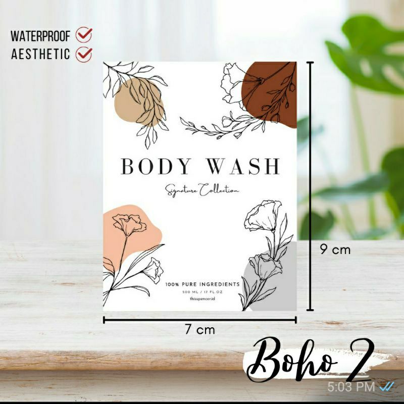 Nordic Bohemian Aesthetic Shampoo Dish Soap Label Sticker | Shopee ...