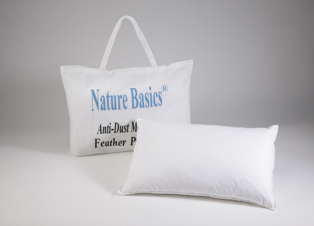 Nature Basics Firm Feather Pillow | Fabric: 100% Cotton | Filling: 100% ...