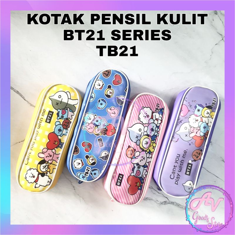 Pencil box / BT21 BTS pencil case / BT21 TB-21 ZIPPER LEATHER PENCIL ...
