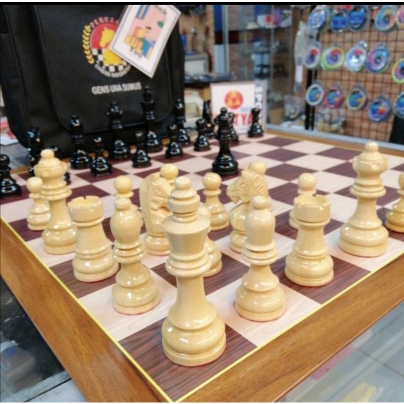 KAYU Chess Set Of Boards And Wood Fruit Pieces Standard Patchwork Good ...