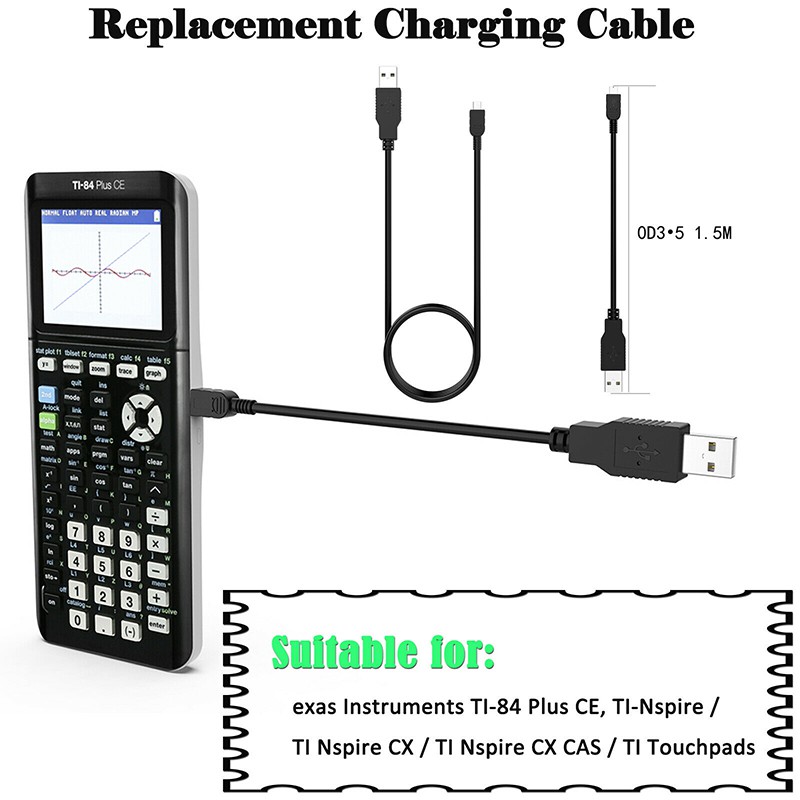 USB Charging Cable For Texas Instruments TI-84 Plus CE/TI Nspire CX/TI ...