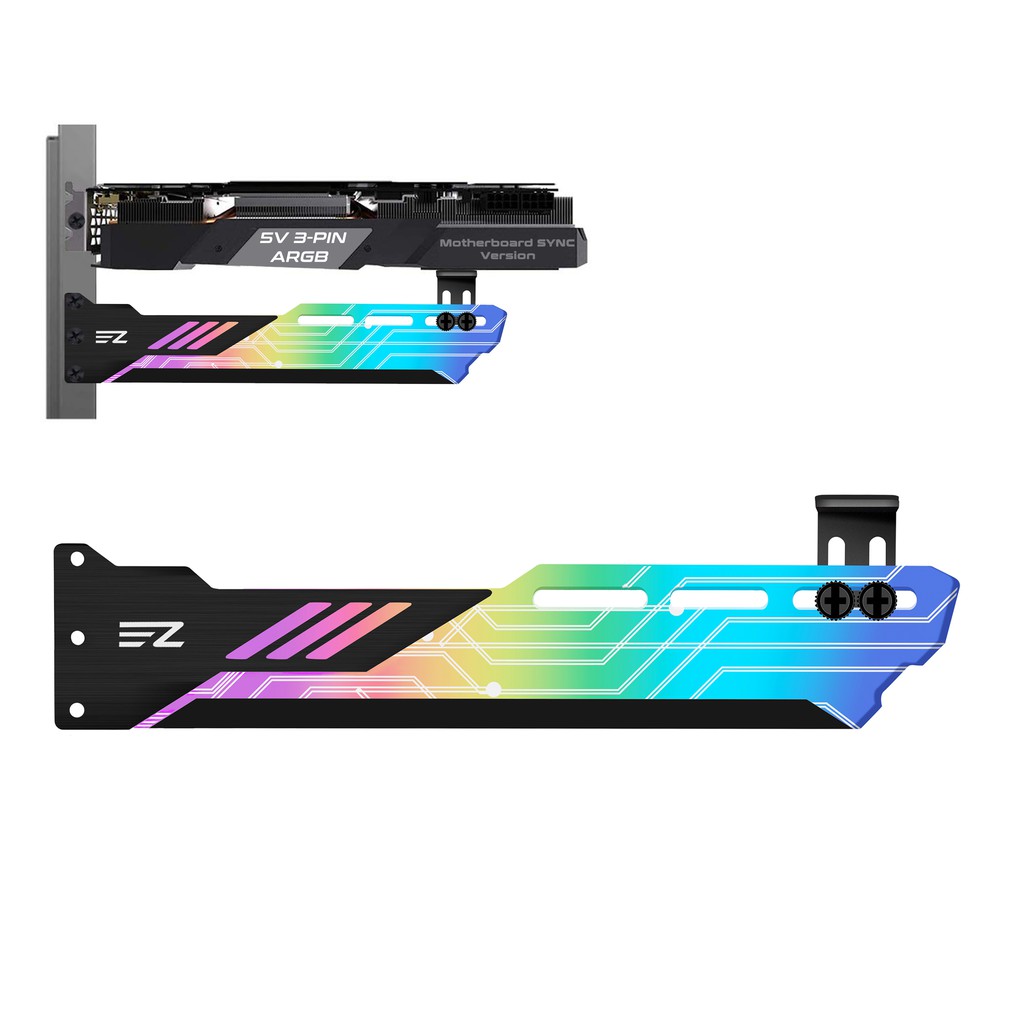 EZDIY-FAB RGB GPU Bracket 5V 3pin Phantom Color Graphics Card Support ...