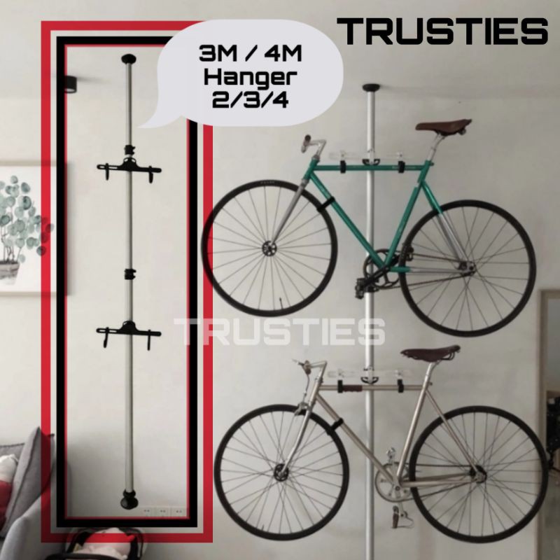 The bicycle Rack hanging exhibition 3/4 meters long For 2/3/4 Bikes ...