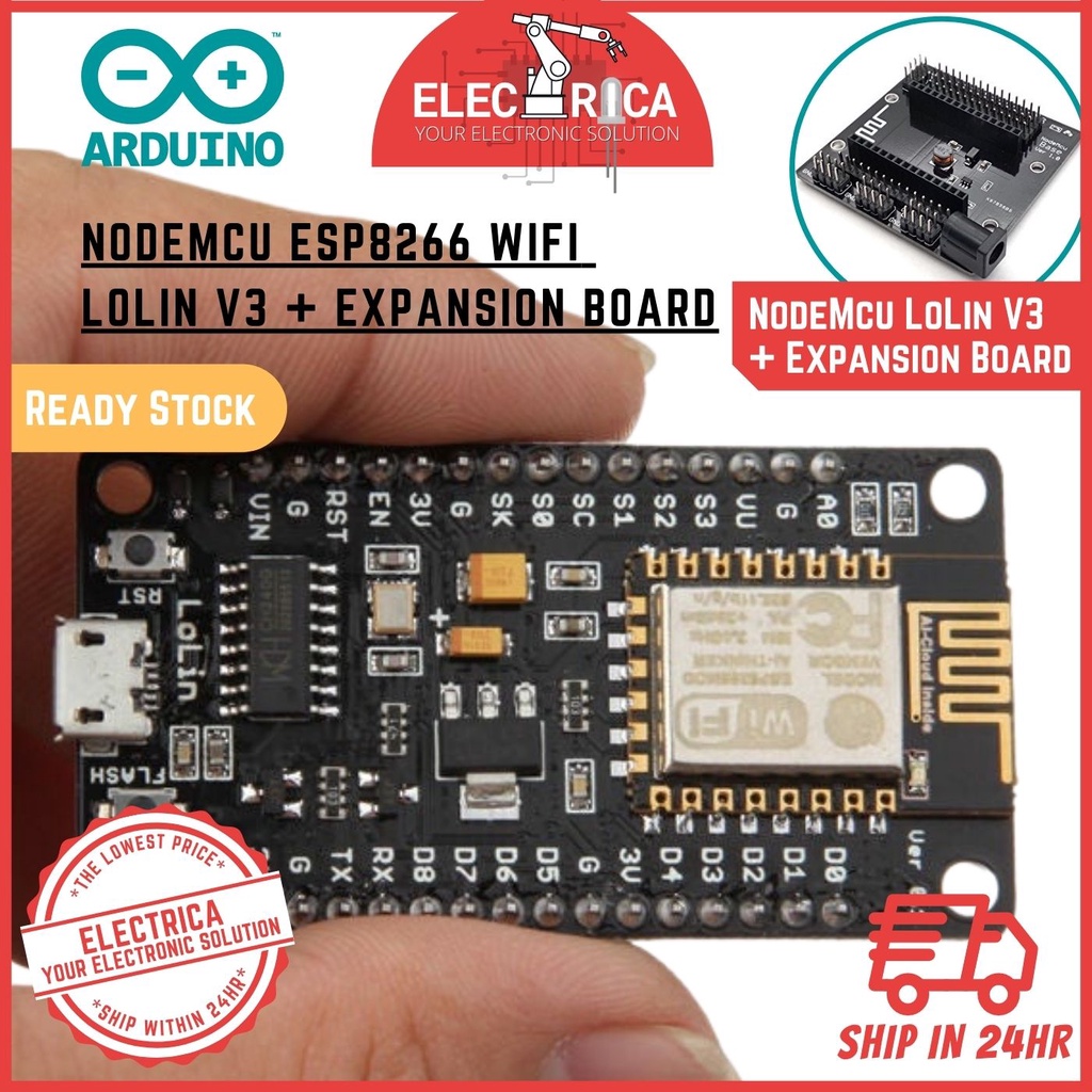 NODEMCU ESP8266 V3 LOLIN Lua IoT Wifi Controller Board | Shopee Singapore