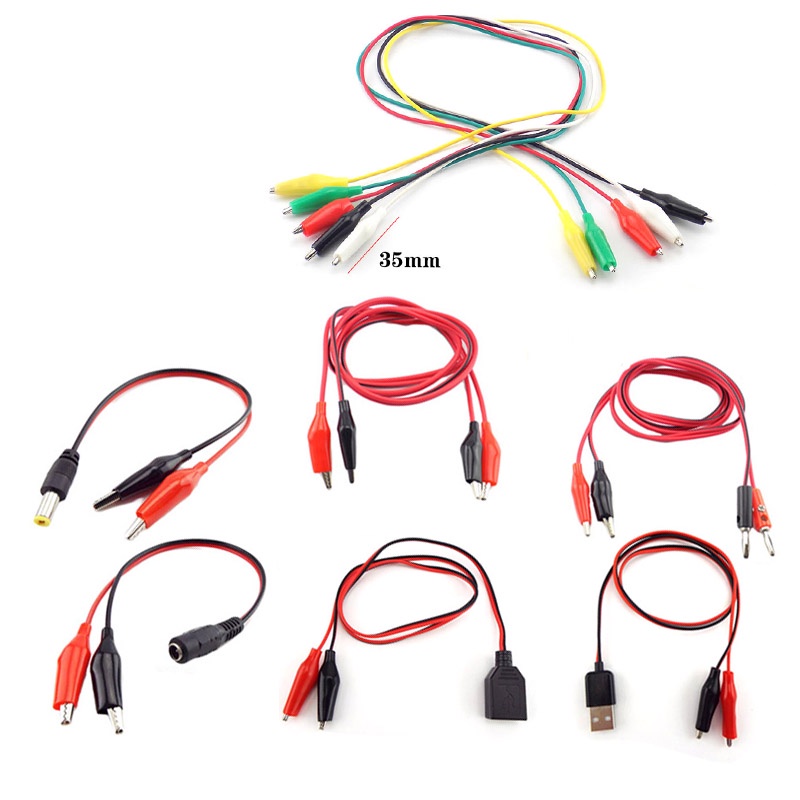Jumper Wire Electric DIY Supply Alligator Cilps to USB Plug Test Cable ...