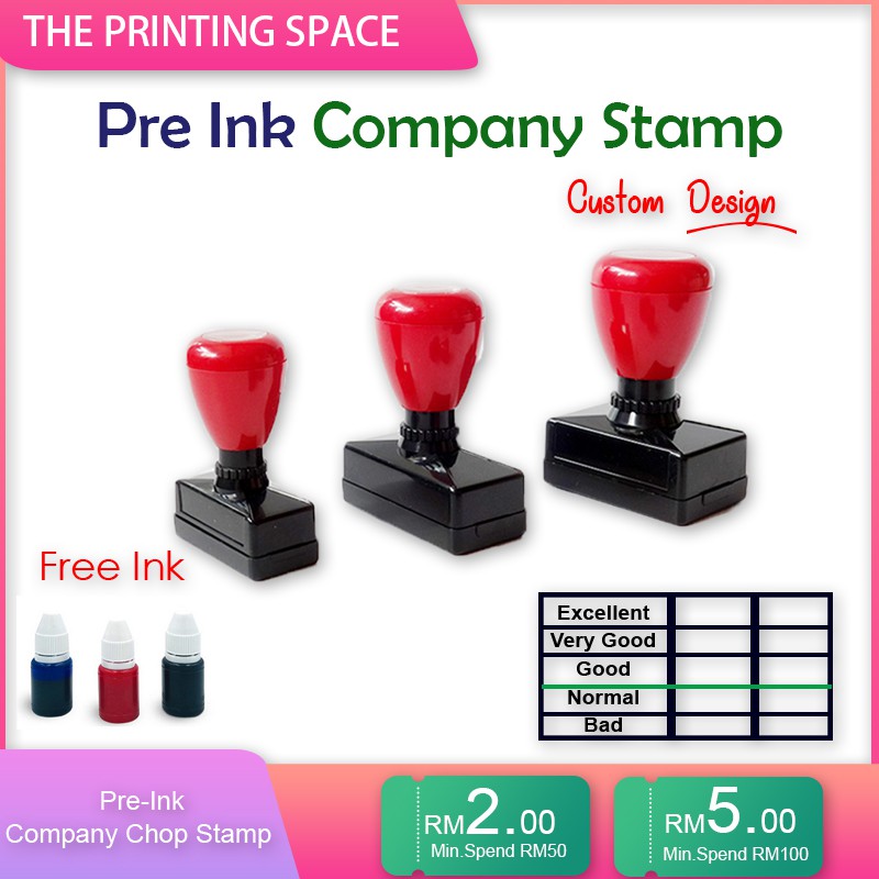 Pre Ink Chop Stamp ( Company Chop, Teacher Chop ) Custom Made | Shopee ...