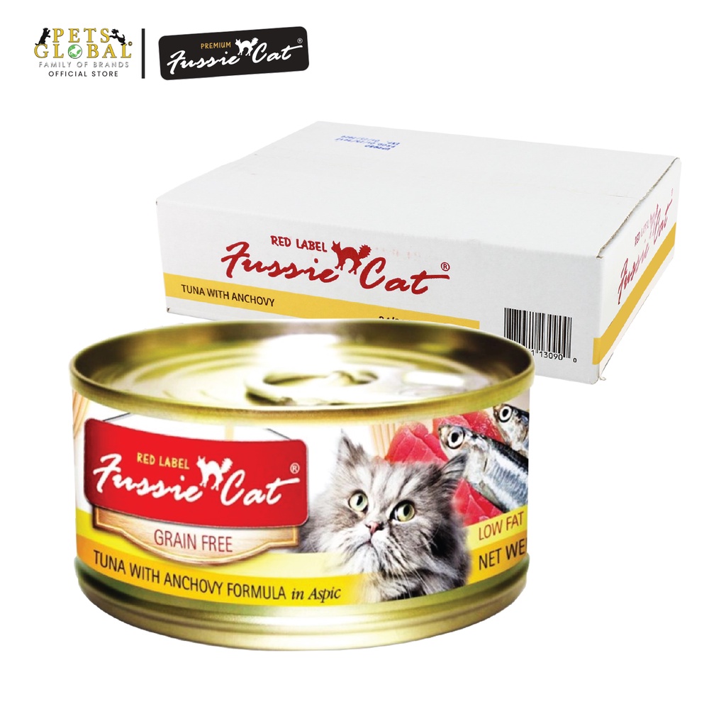 Fussie Cat Red Label Tuna with Anchovy Formula in Aspic (80g x 24 cans ...