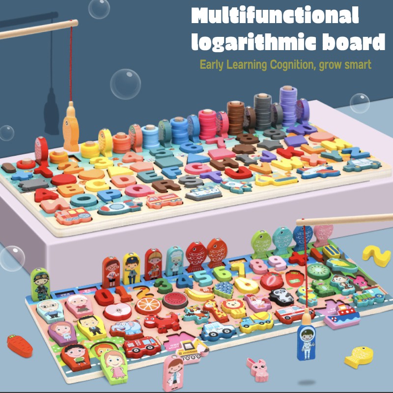 Early Learning Montessori Educational Toy Logarithmic Board Wooden ...