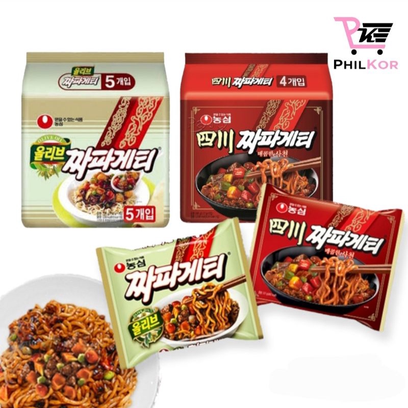 Nongshim Jjapaghetti/Chapagetti Regular Pack of 5 and Spicy Pack of 4 ...