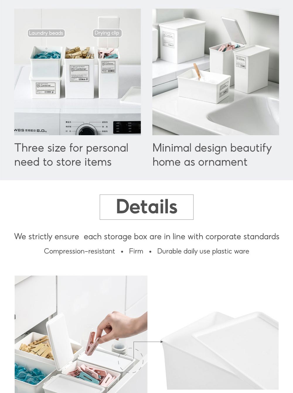 Laundry Capsule Mini Detergent Container Storage Box Washing Powder ...