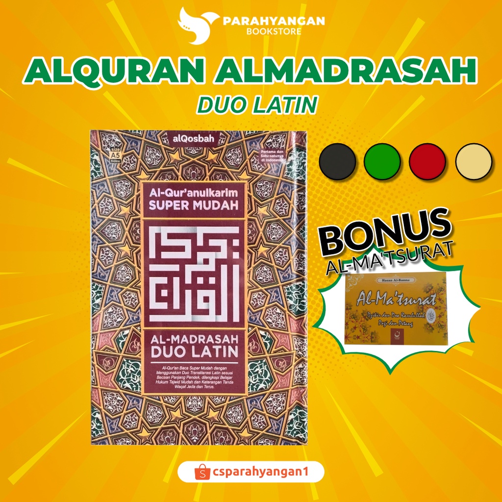 Al-qur'an Al-Madrasah Duo Latin A4 Translation Quran Memorizing Tajwid ...