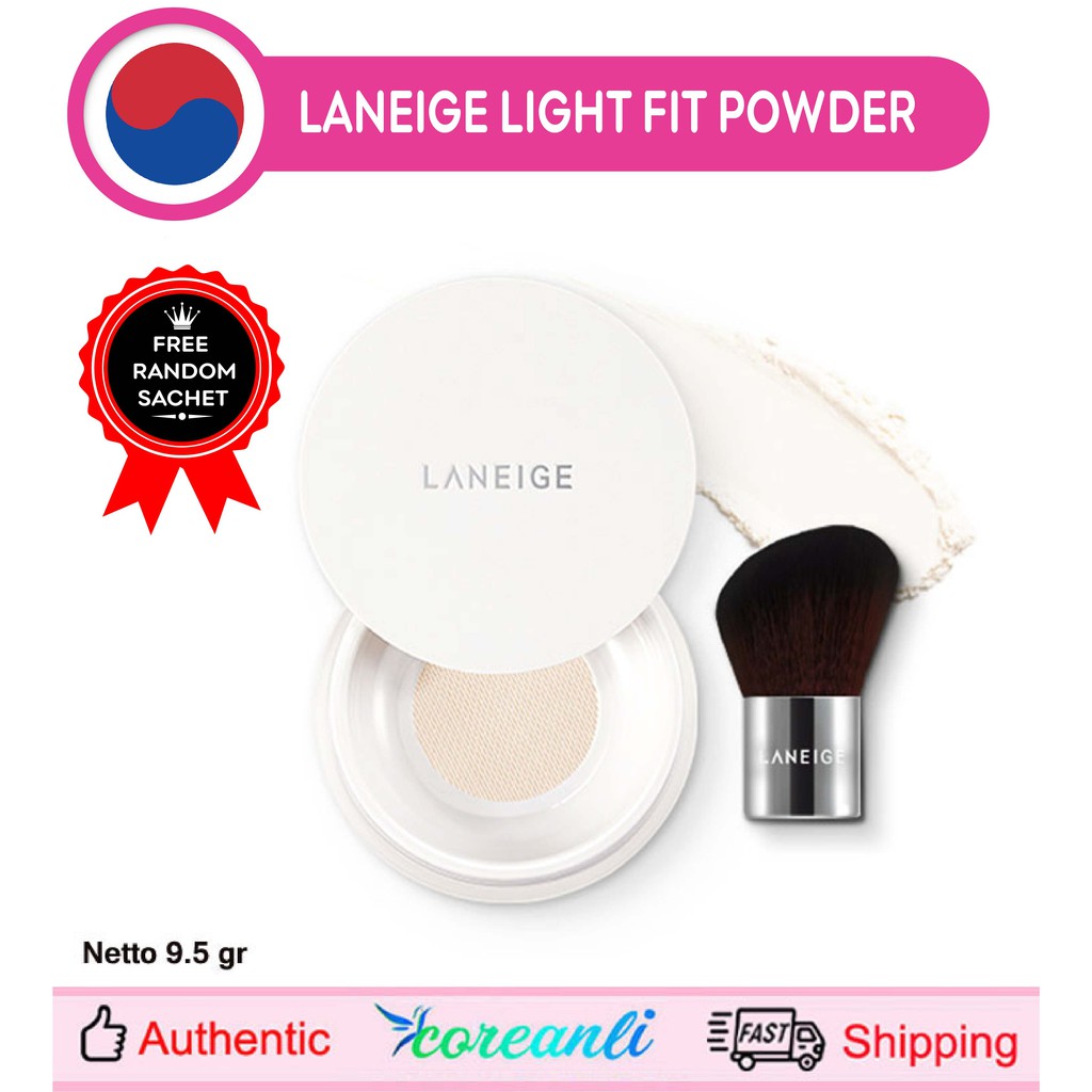 Laneige Light Fit Loose Powder & Face Brush 9.5gr (Original Full Size ...