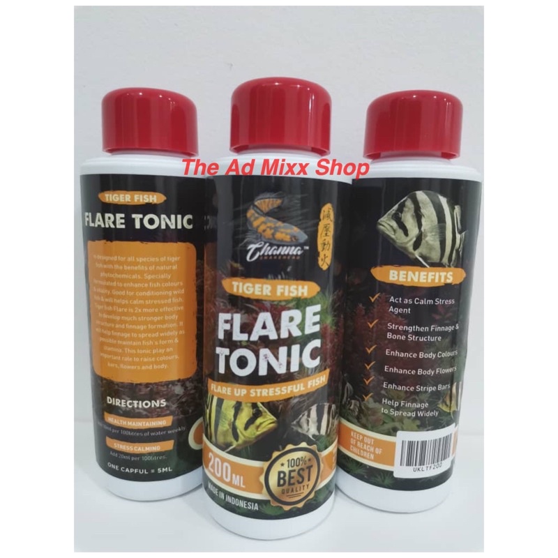 (200ml) Channa Tiger Fish Flare Tonic Flare Up Stressful Aquarium Fish ...