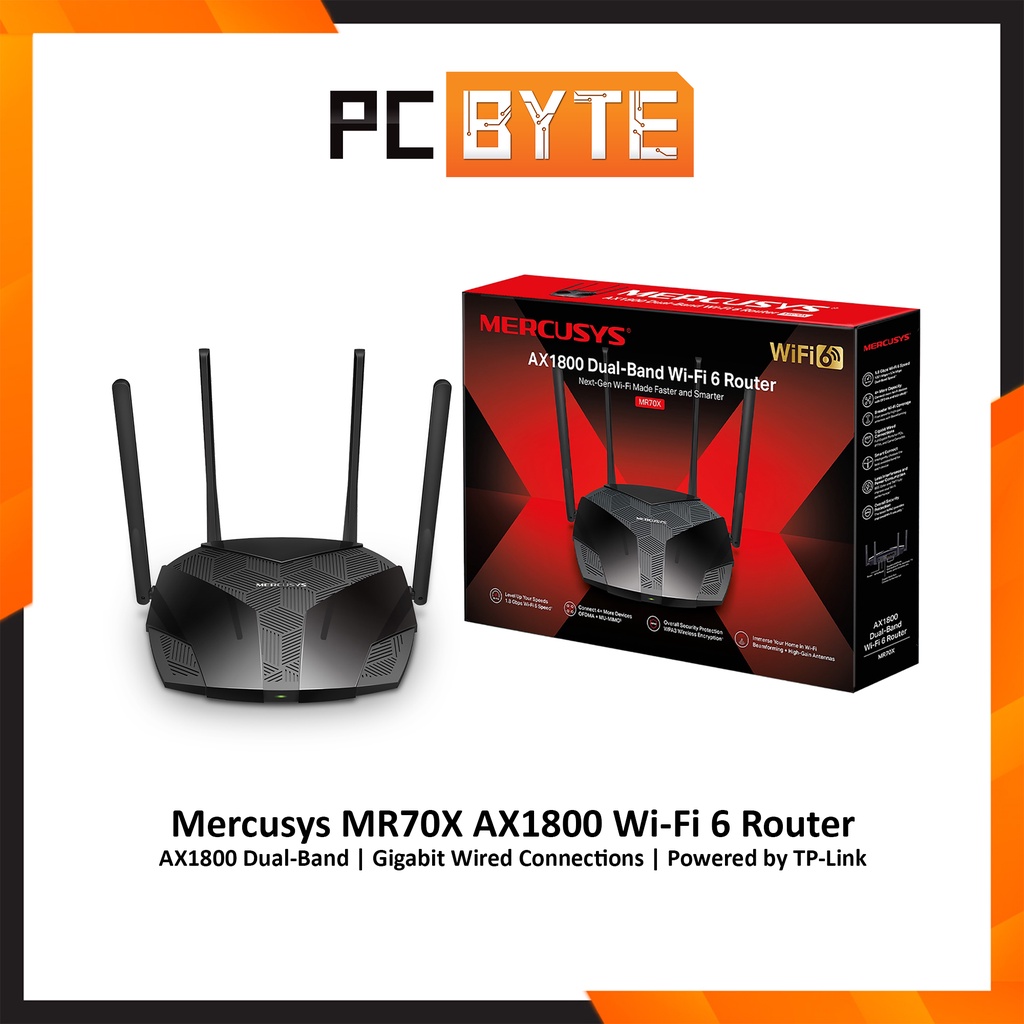 [Promo] Mercusys MR70X AX1800 Wi-Fi 6 Router (AX1800 Dual-Band ...