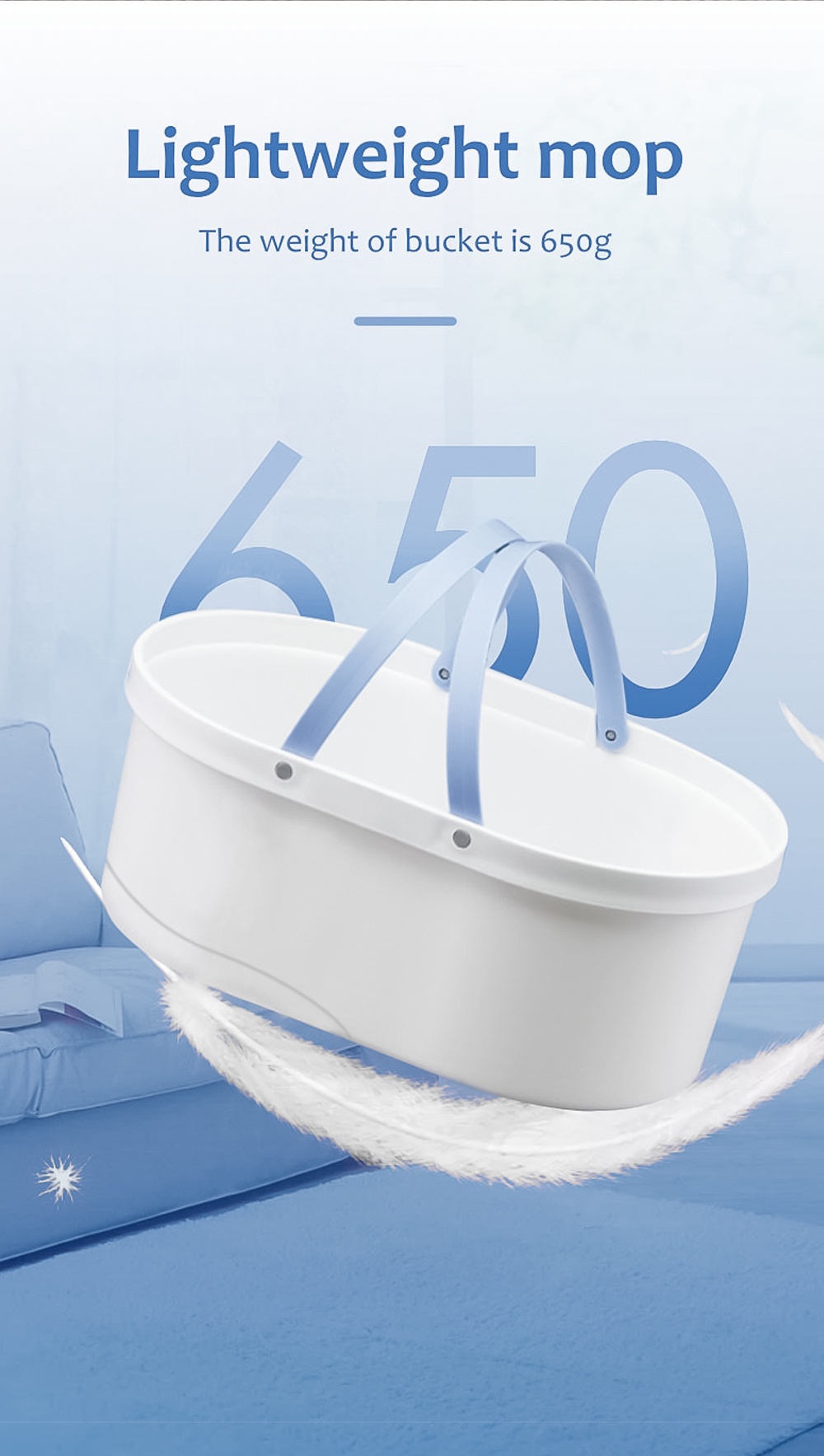 Farcent Flat Spin Mop Compact Dual-axis Spin Mop Set Stainless Steel ...