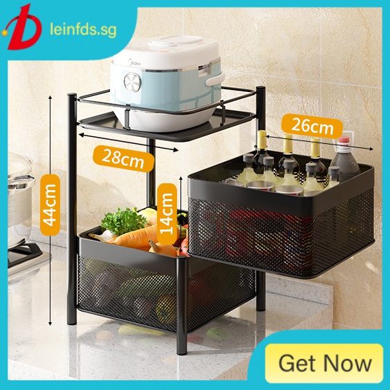 Square 5 Layer Kitchen Shelf Rotatable Storage Box Minimalist Folding ...