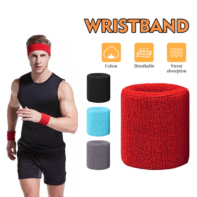🔥SG STOCK🔥 1pc Sport Wristband Sweatband Cotton Hand Band For Gym ...