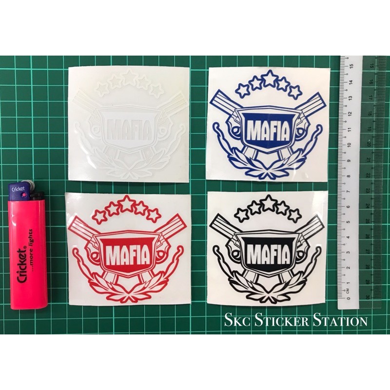 Mafia Sticker (Black/White/Red/Blue) Cutting Design mafia | Shopee ...