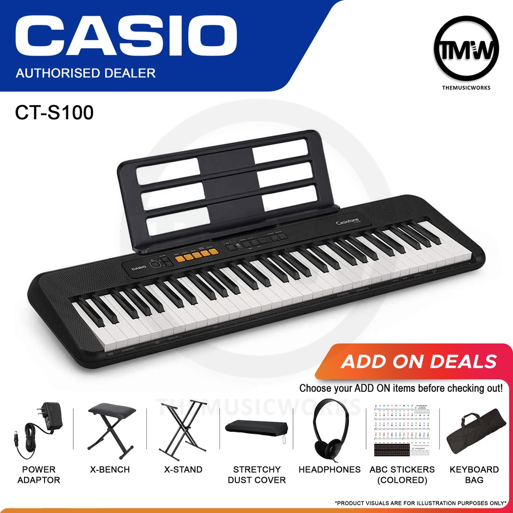 Casio CTS100 Casiotone Digital Keyboard 61 keys Portable Beginners CT ...