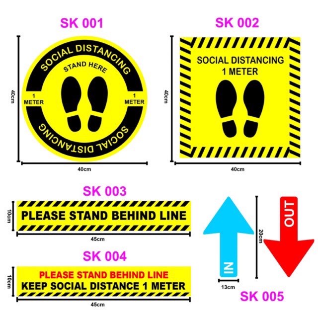 SOP Social Distance Floor Sticker / Floor Sticker Covid-19 SOP ...