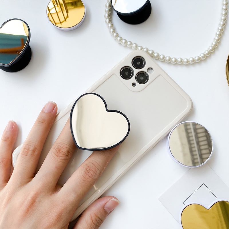 ins Mirror Love Bracket Plain Color Grip Griptok Phone Holder | Shopee ...