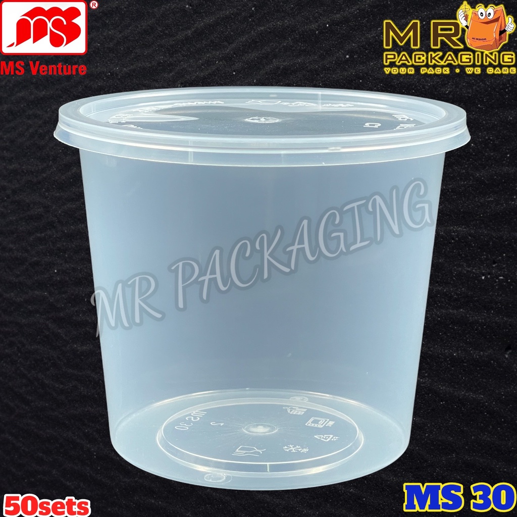 MS 30 745ml Round Container With Lid ( 50sets± ) 30oz Disposable ...